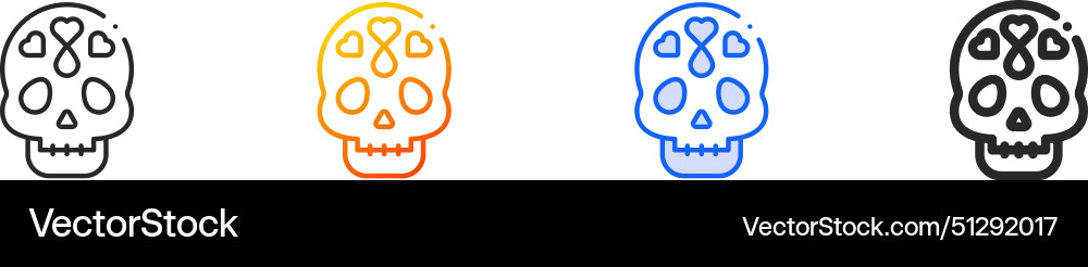 Catrina iconthin linear gradient blue stroke Vector Image