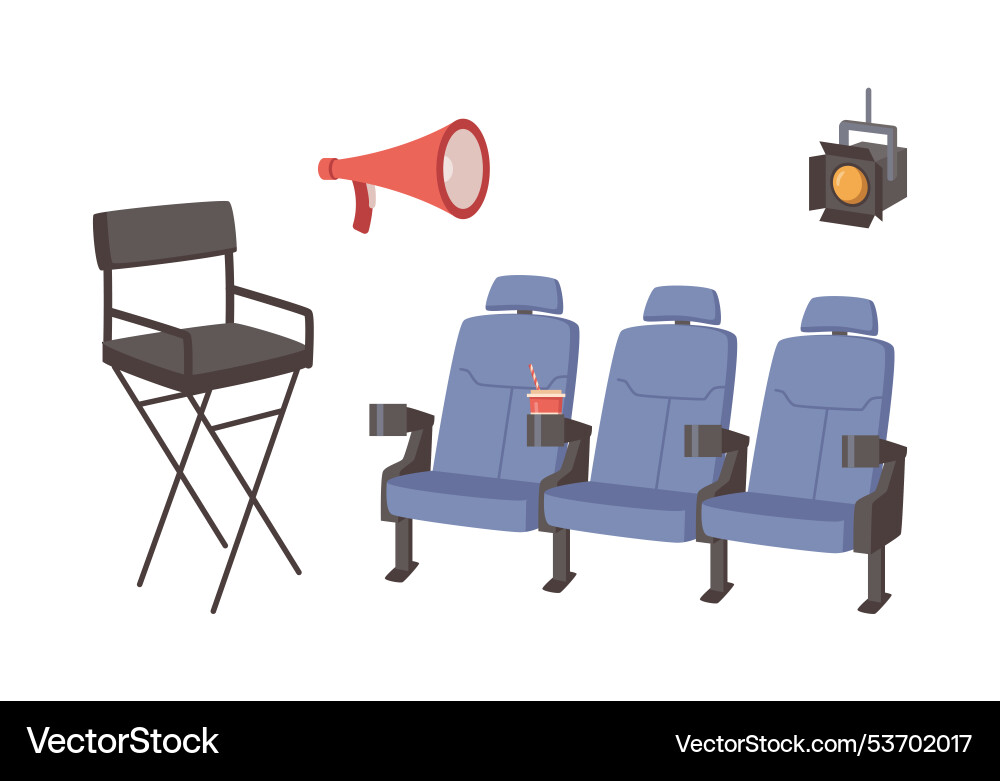 Cinema industry director chair Royalty Free Vector Image