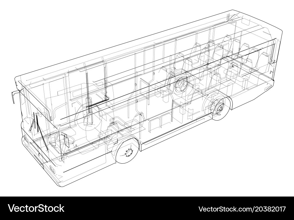 Concept city bus rendering of 3d Royalty Free Vector Image