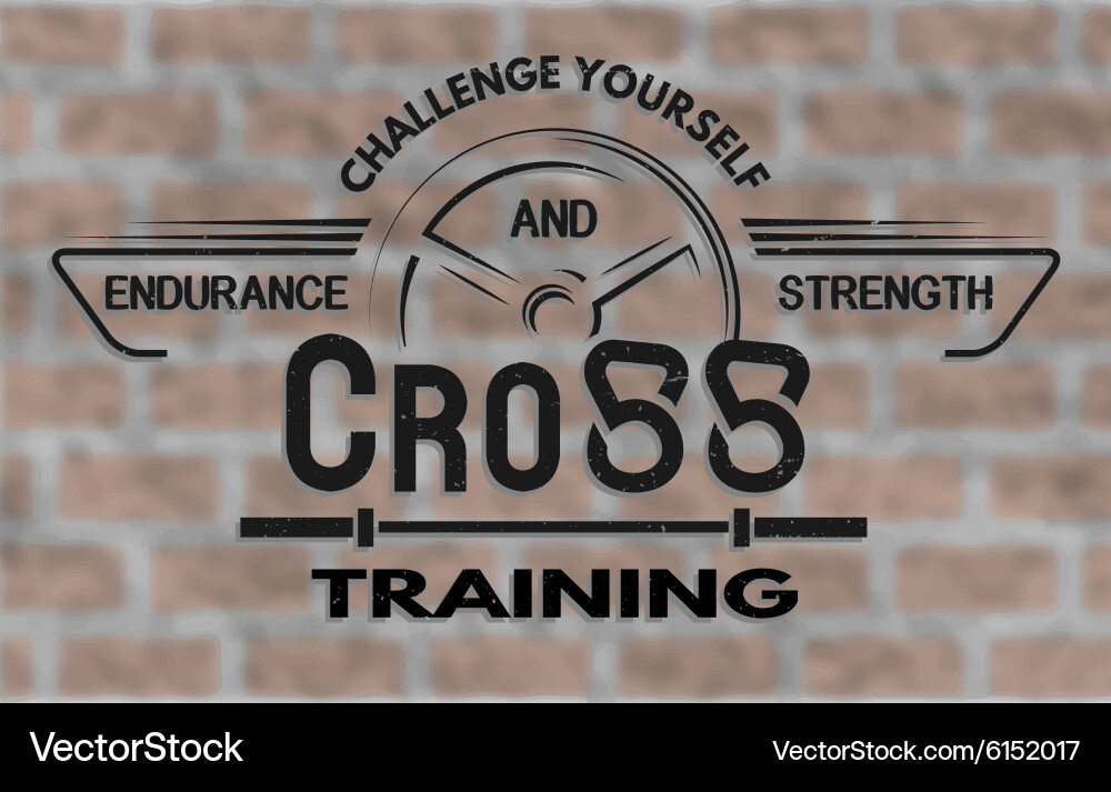 Cross training emblem in vintage style Royalty Free Vector