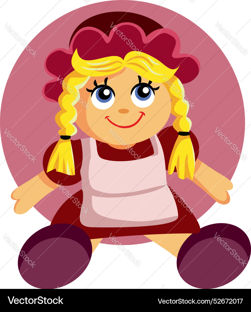 Cute doll adorable toy cartoon Royalty Free Vector Image