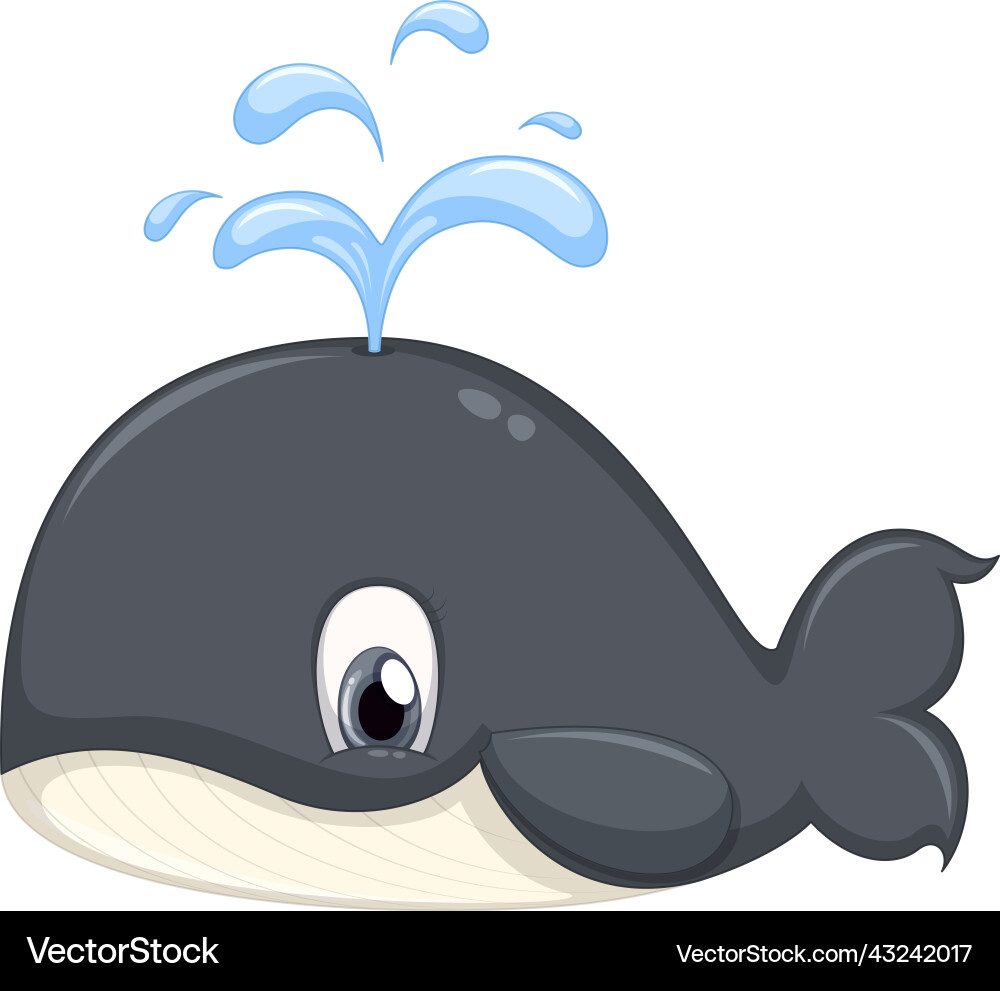Cute whale cartoon character Royalty Free Vector Image