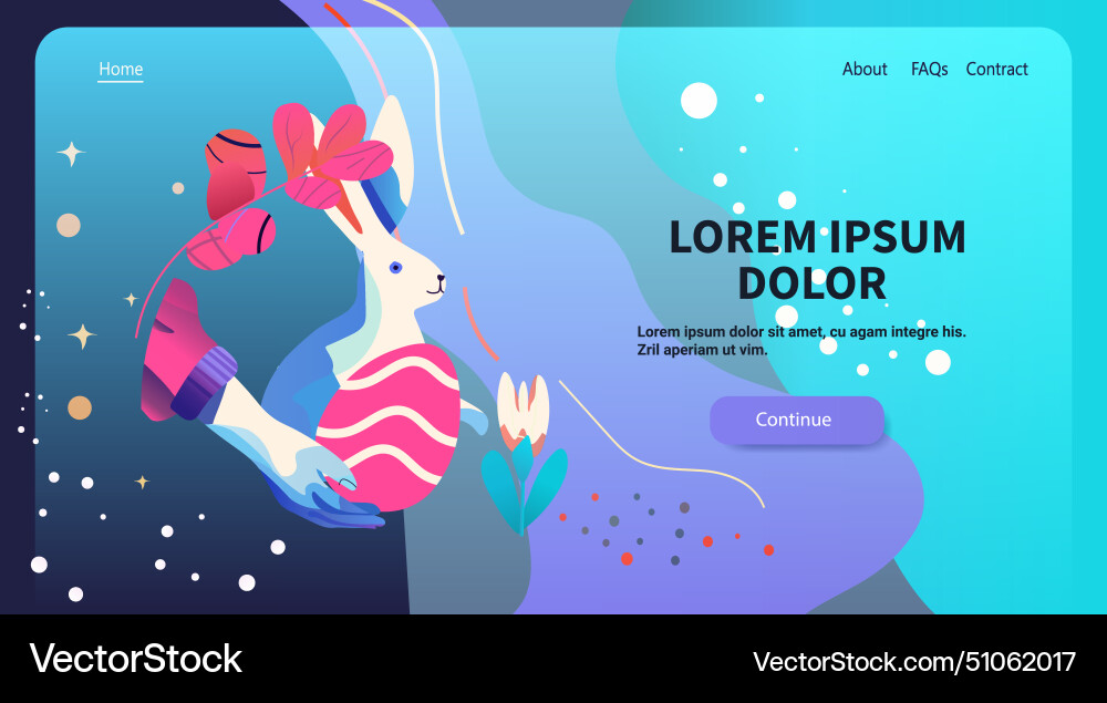 Happy easter greeting card human hands holding Vector Image