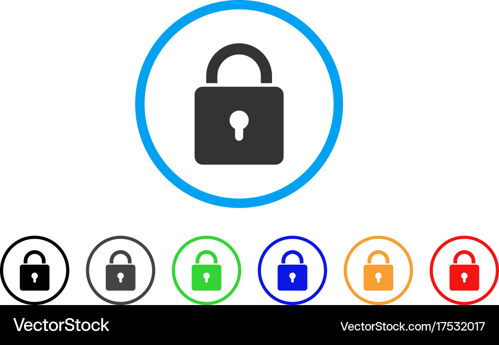 Lock rounded icon Royalty Free Vector Image - VectorStock
