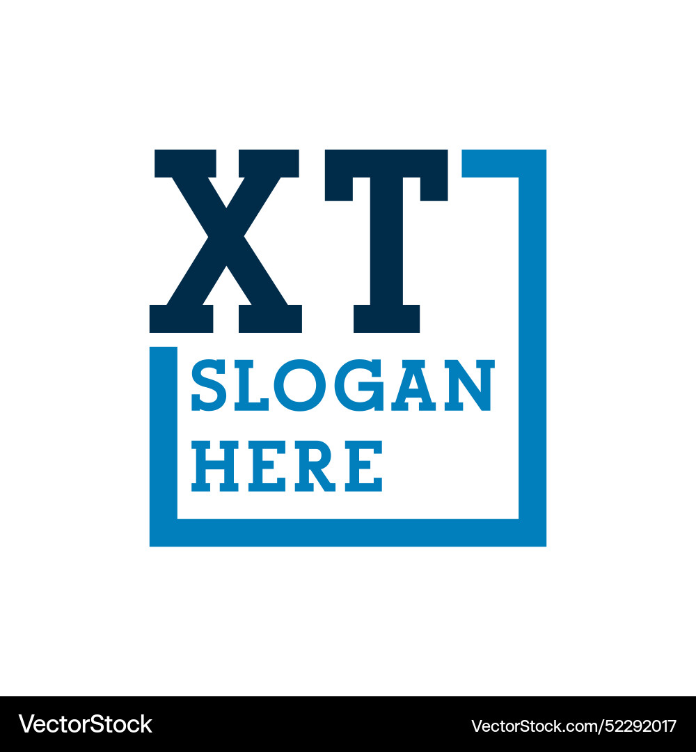 Minimal initials logo letters x and t xt initial Vector Image