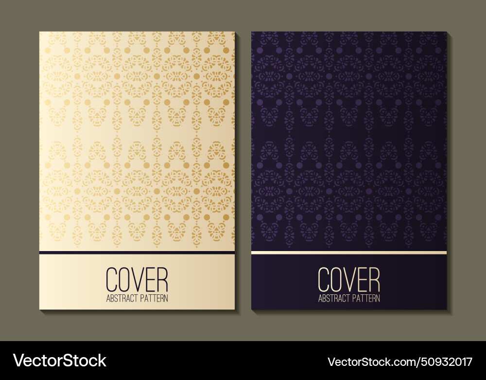 Ornament pattern book cover collection Royalty Free Vector