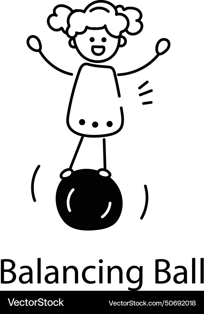 Balancing ball Royalty Free Vector Image - VectorStock