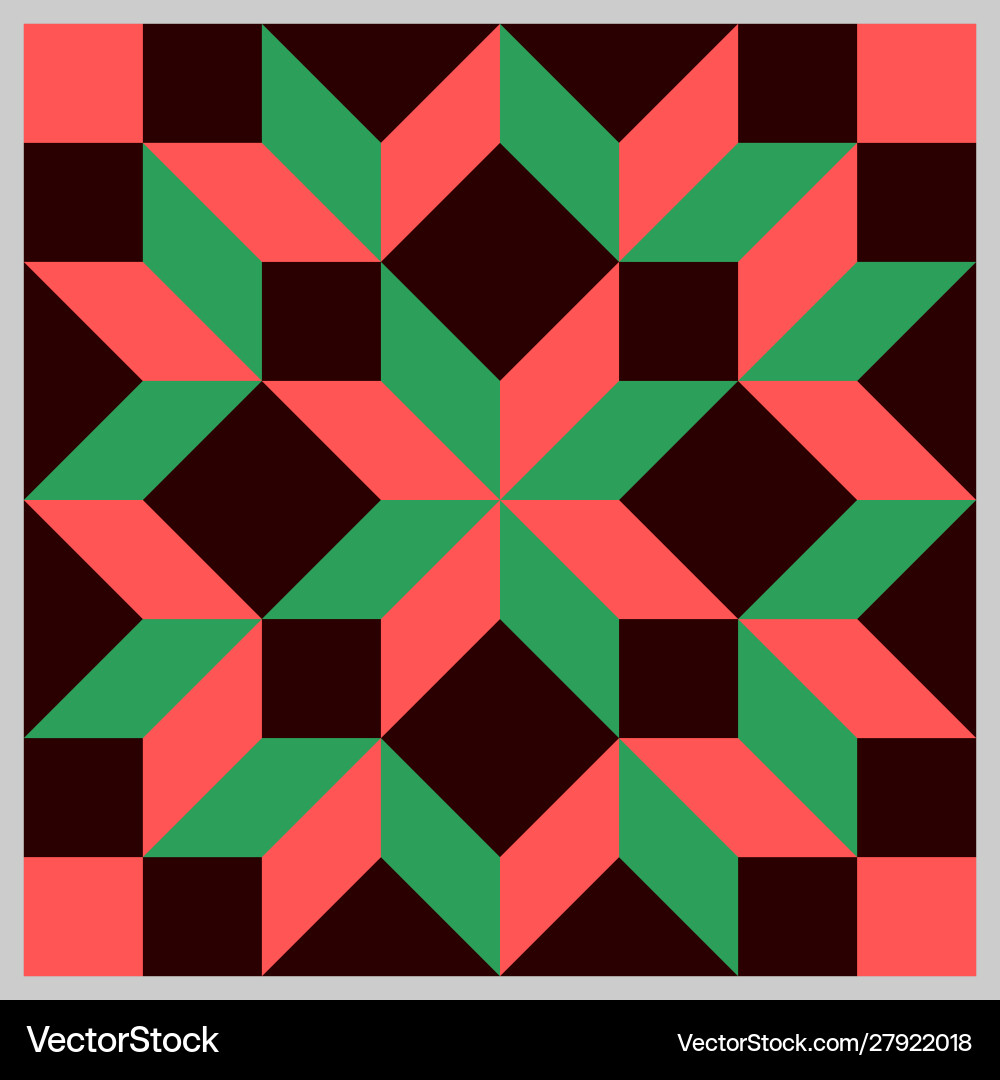 Barn quilt pattern patchwork design abstract Vector Image