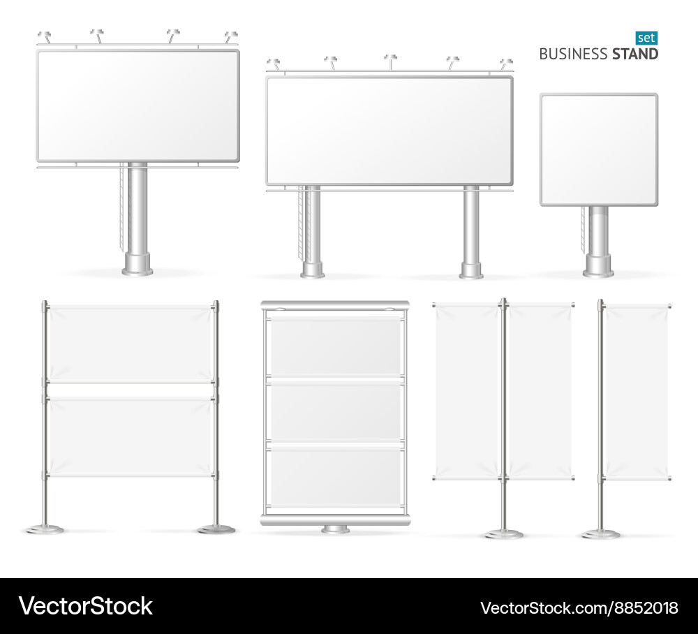 Blank business stand set Royalty Free Vector Image