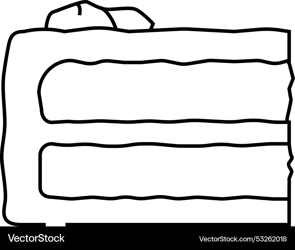 Carrot cake slice food snack line icon Royalty Free Vector