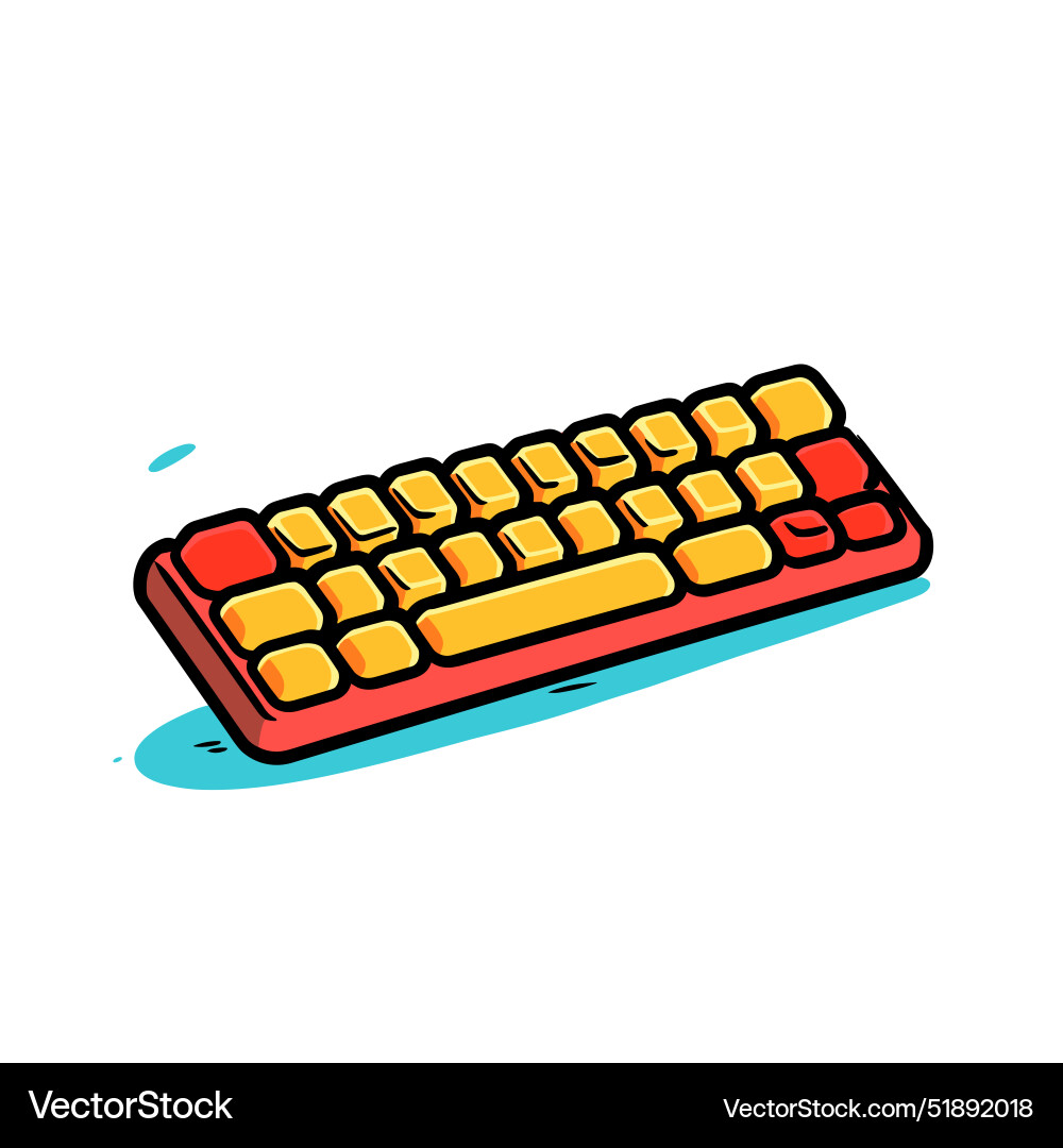 Colorful Cartoon Keyboard Royalty Free Vector Image