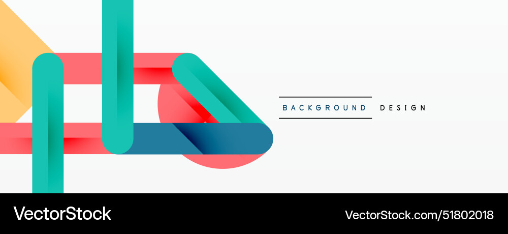 Colorful lines with shadows geometric background Vector Image