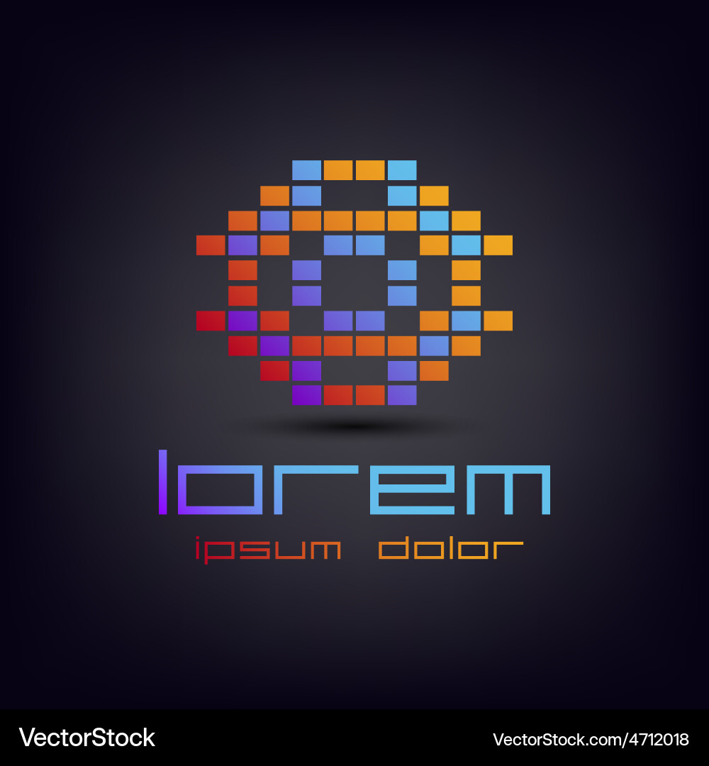 Colorful pixel geometric logo Royalty Free Vector Image