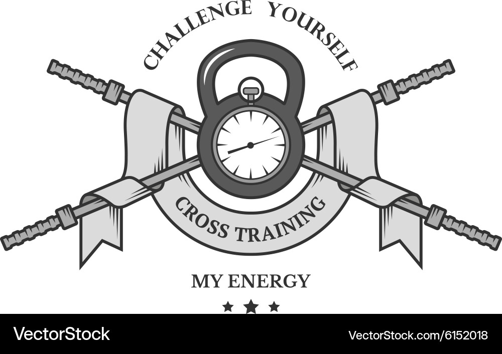 Cross training emblem Royalty Free Vector Image
