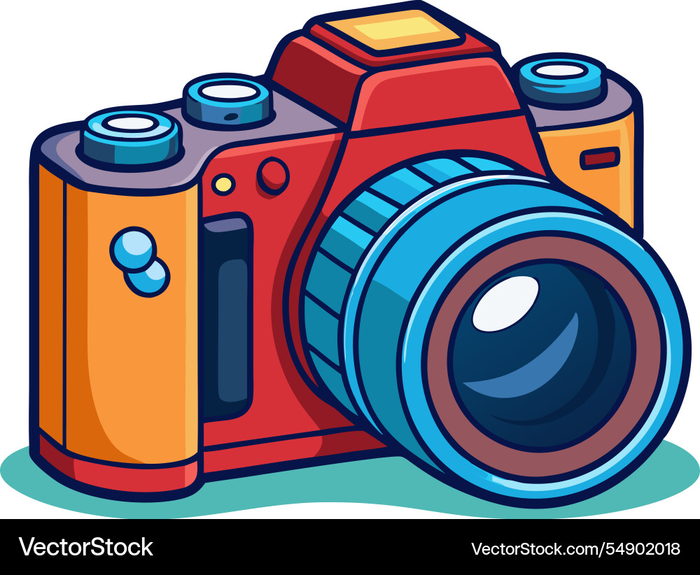 Detailed cartoon dslr camera artwork – Royalty-Free Vector | VectorStock