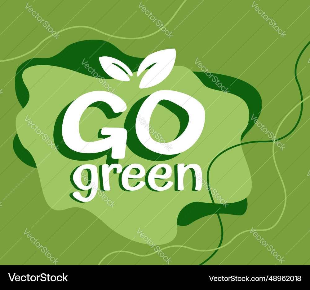 Go green eco-friendly abstract banner Royalty Free Vector