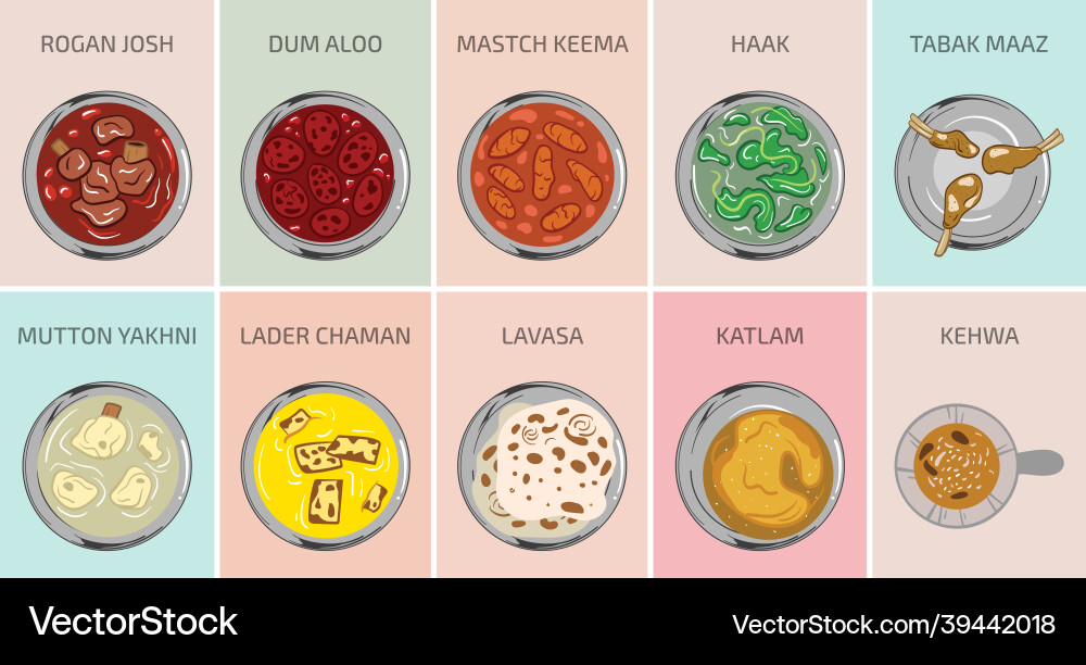 Kashmiri food graphics from kashmir Royalty Free Vector