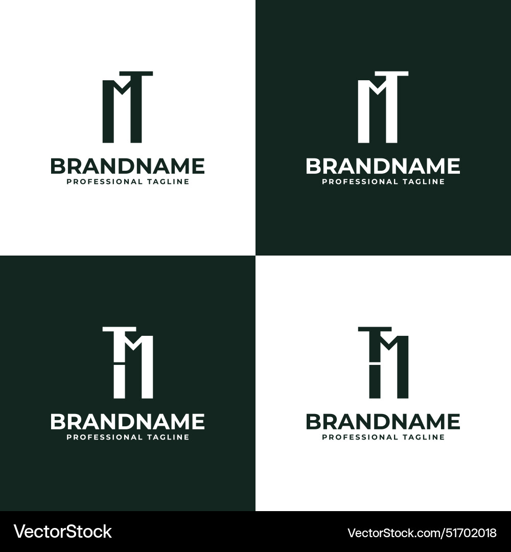 Letters mt and tm monogram logo suitable for any Vector Image