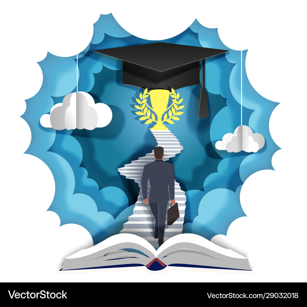 Path to Success - Paper Cut Royalty Free Vector Image