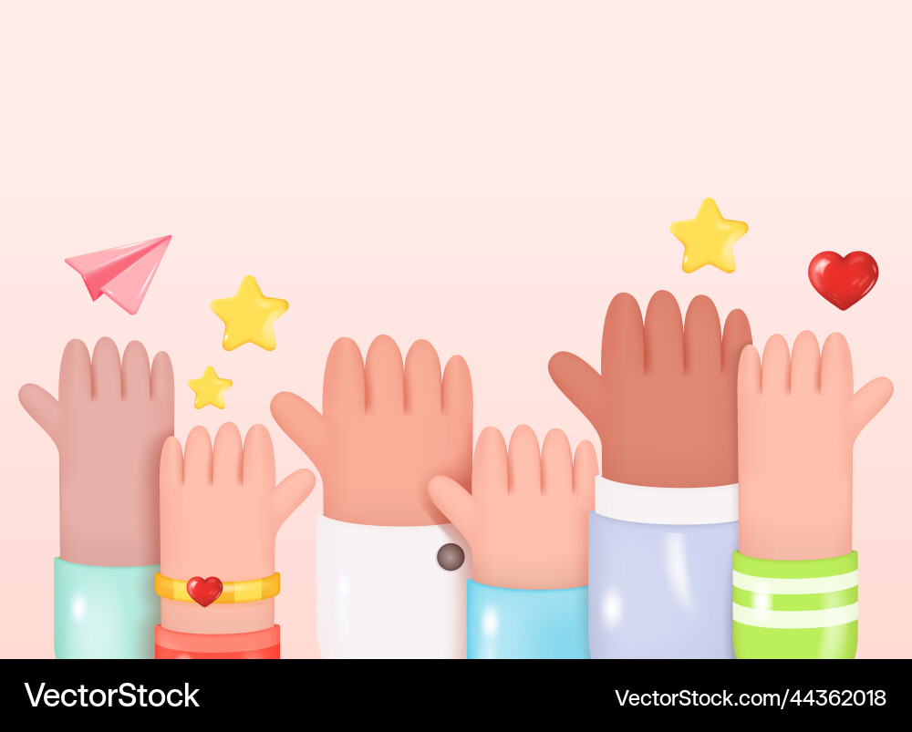 Raised hands poster Royalty Free Vector Image - VectorStock
