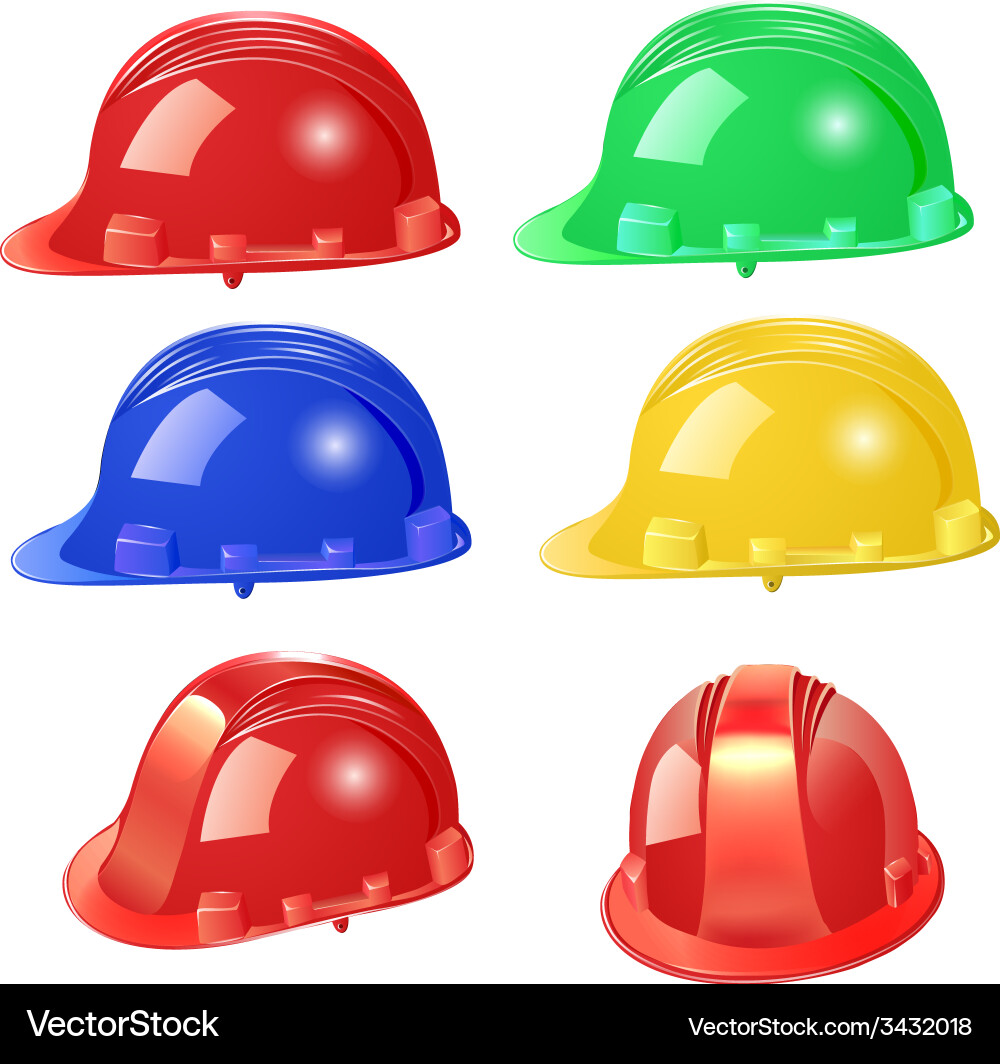 Set of building helmet Royalty Free Vector Image