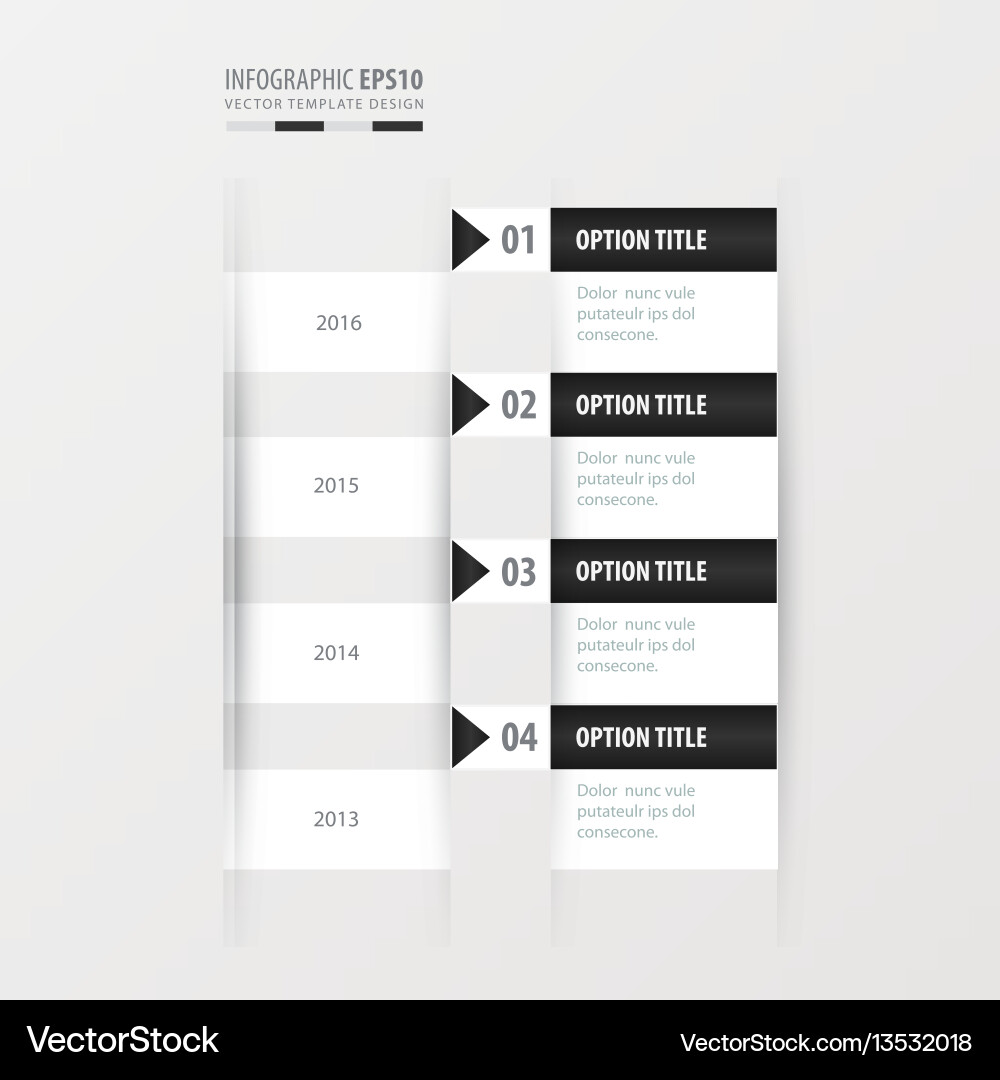 Timeline Chart - Black & White Royalty Free Vector Image