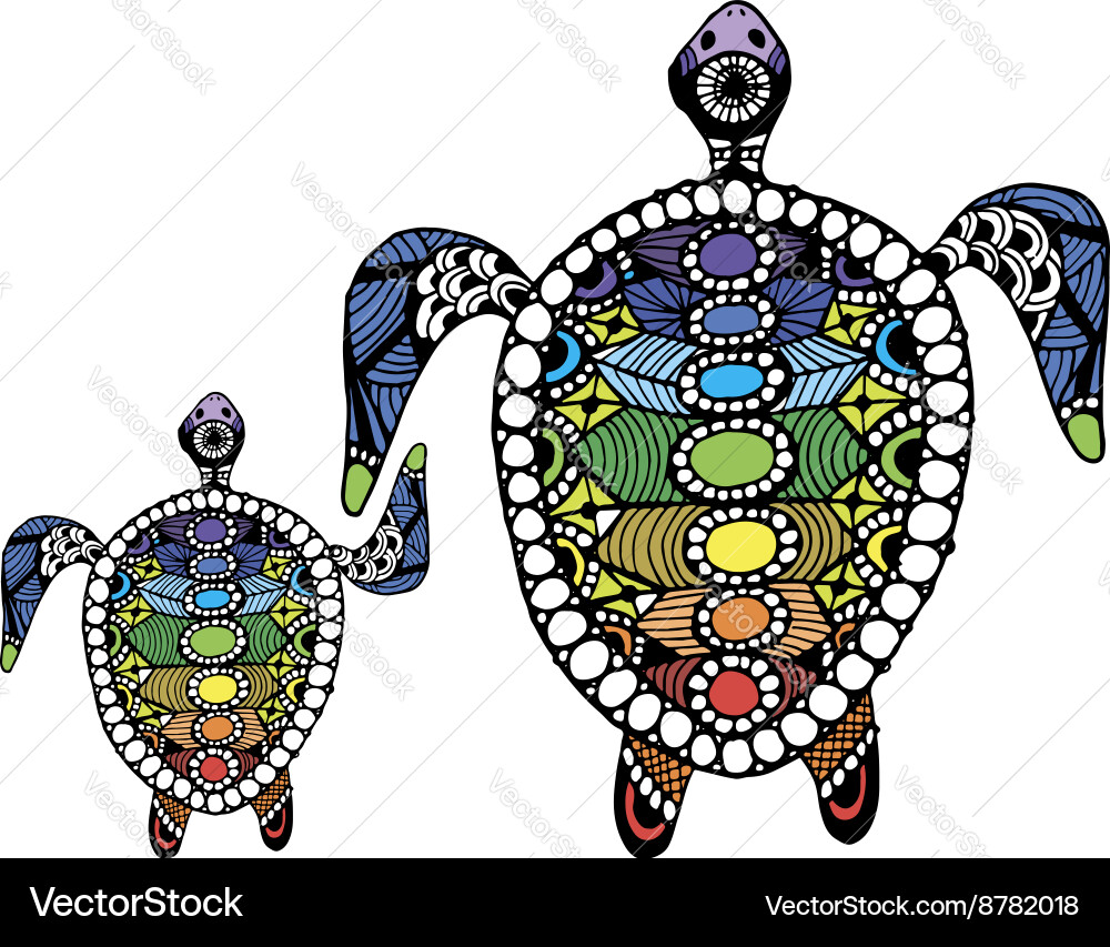 Tortoise family entangle for your design Vector Image