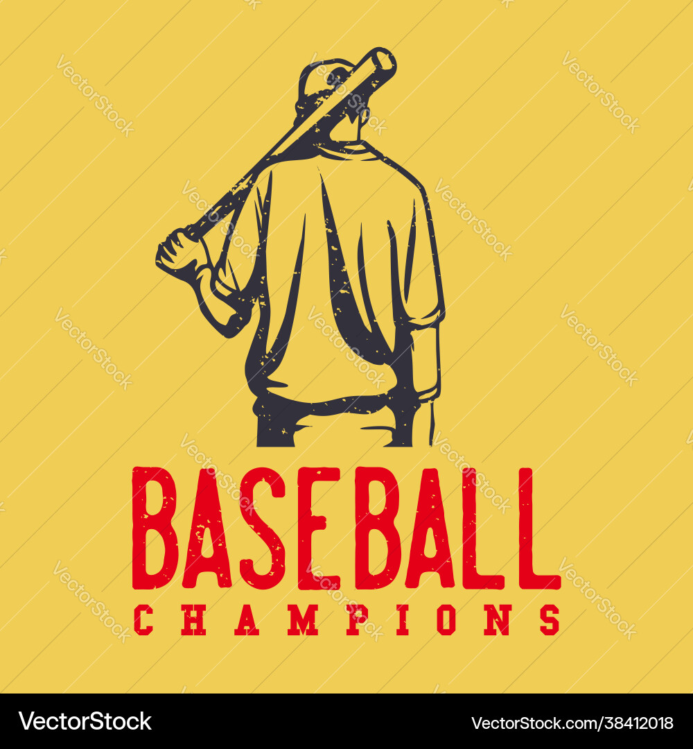 Vintage Baseball Champion Logo Royalty Free Vector Image