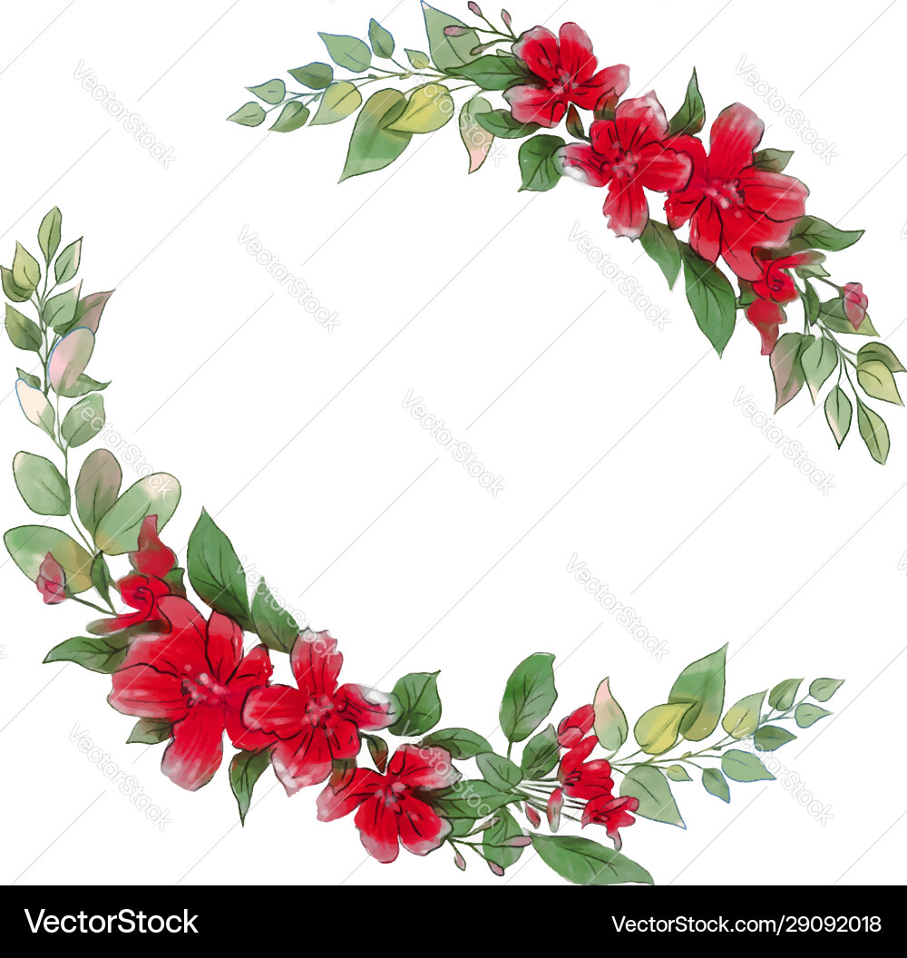 Watercolor hand drawing wreath spring delicate Vector Image