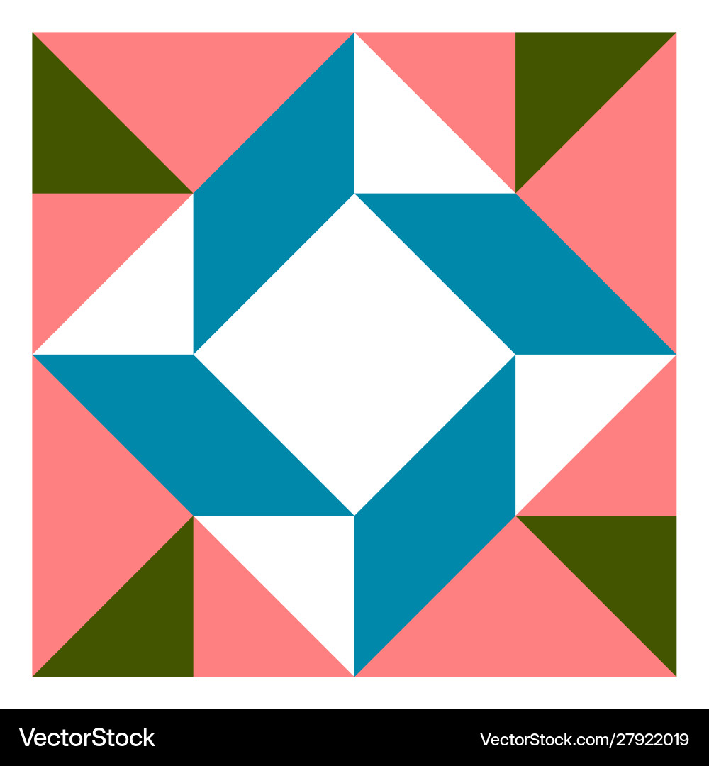 Barn quilt pattern patchwork design abstract Vector Image