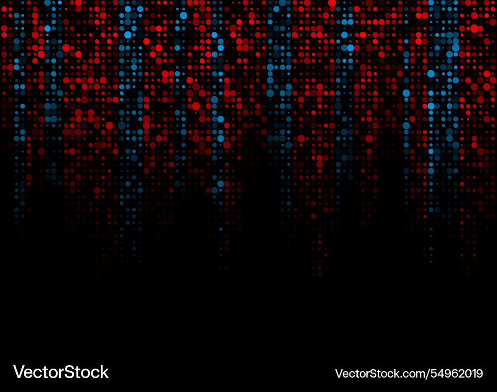 Blue red shiny sparkling halftone dots abstract Vector Image