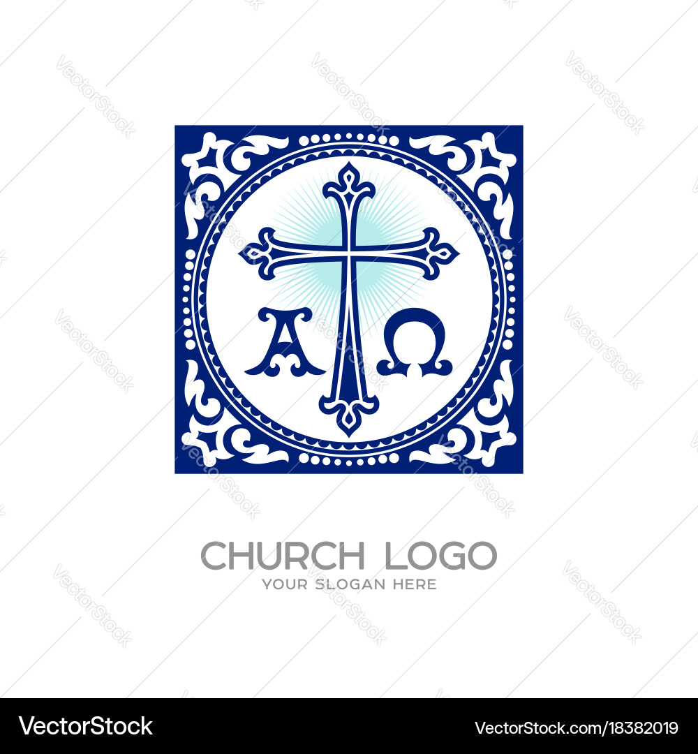Christian Cross Alpha Omega Symbols Royalty Free Vector
