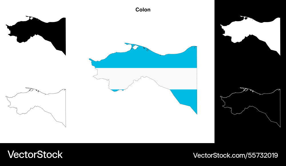 Colon outline map Royalty Free Vector Image - VectorStock