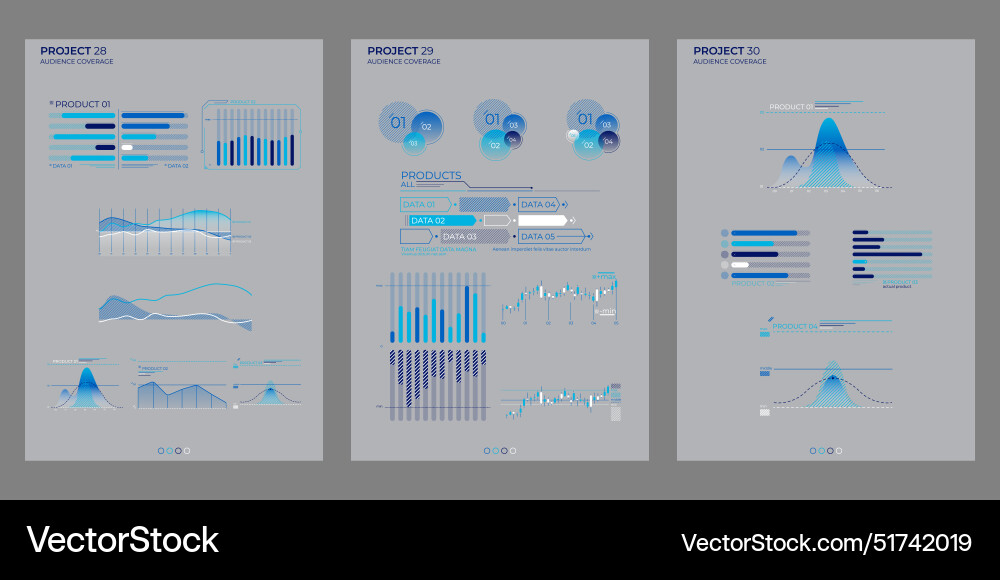 Color abstract elements commercial charts Vector Image