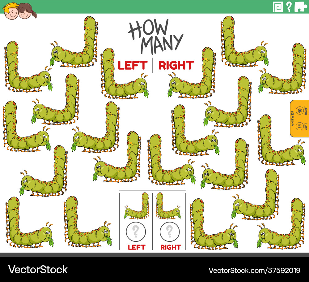 Counting left and right pictures cartoon Vector Image
