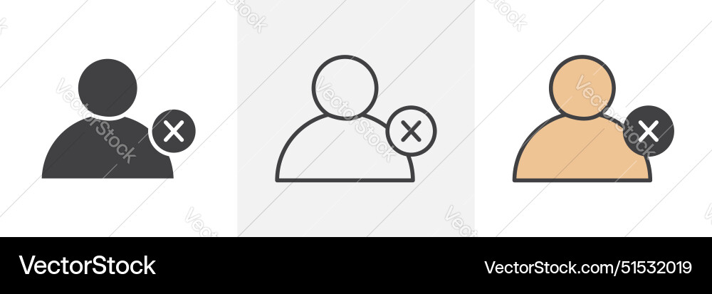 Delete user icon set restricted member Royalty Free Vector Delete user icon set restricted member Royalty Free Vector