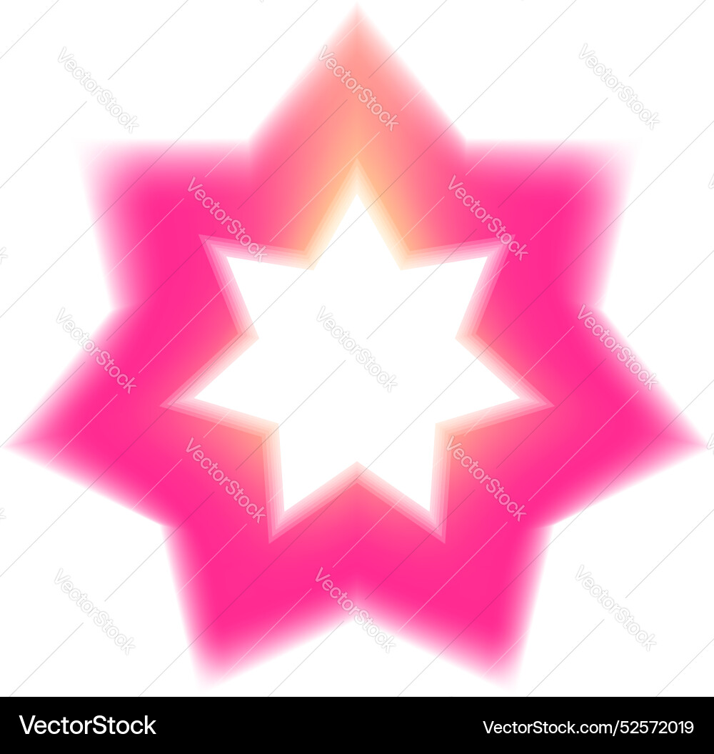 Eight pointed star shining with a pink gradient Vector Image