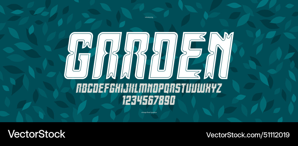 Floral display italic font for logos Royalty Free Vector