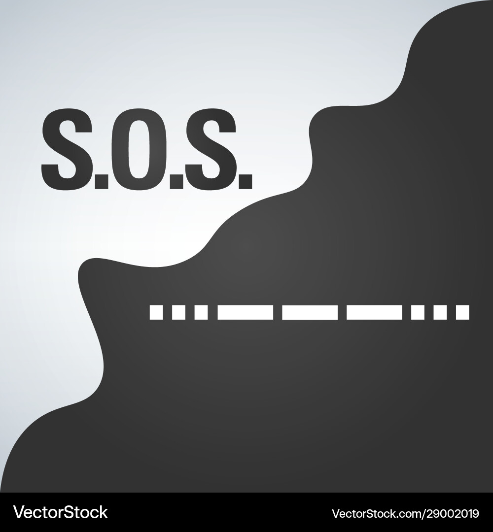 Lettering sos three dashes from morse Royalty Free Vector