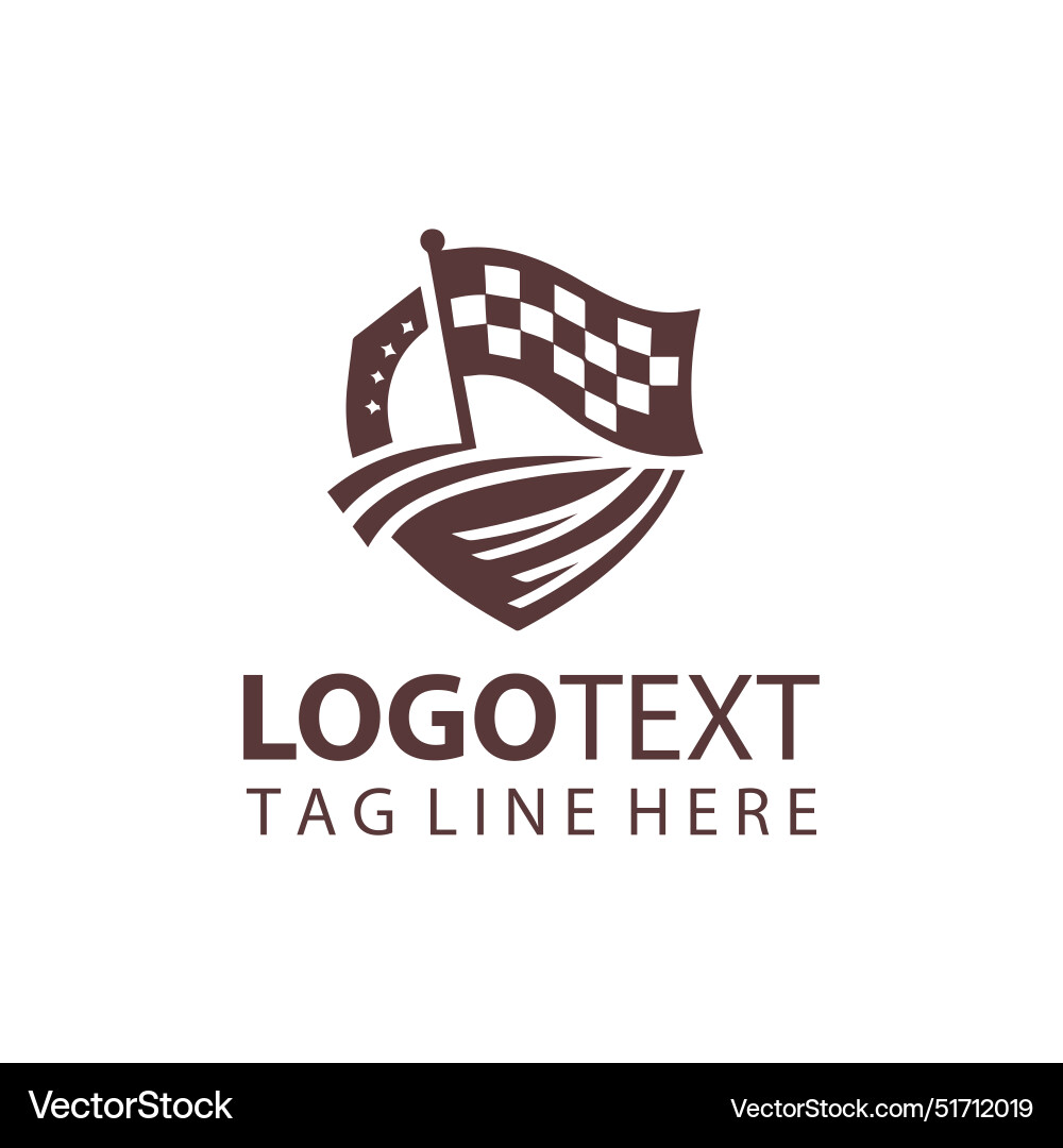 Racing car flag logo Royalty Free Vector Image