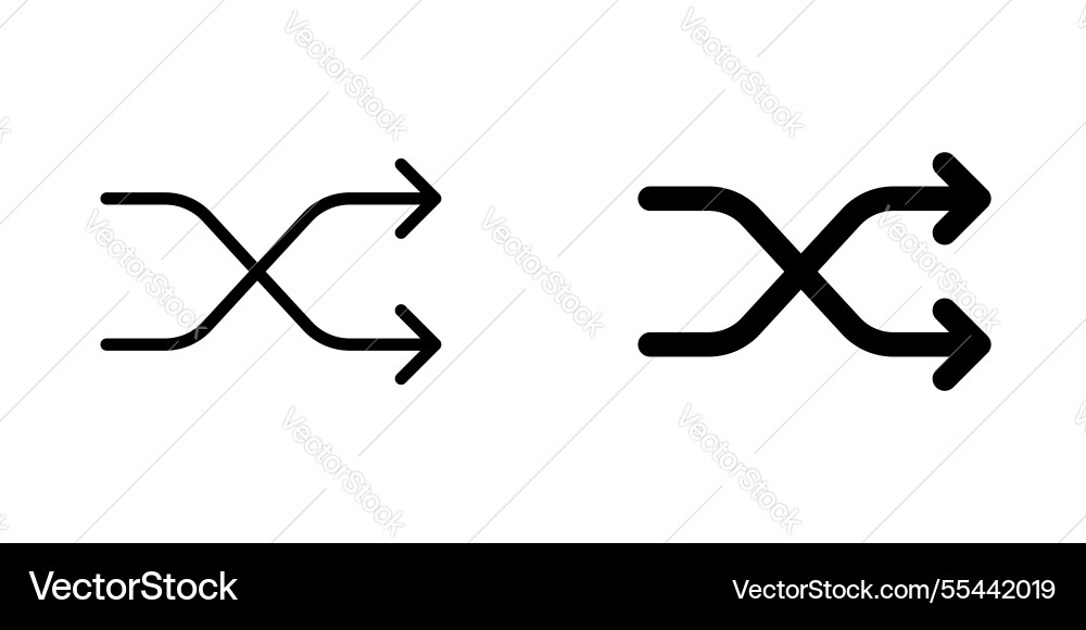 Shuffle icon symbol collection on white background