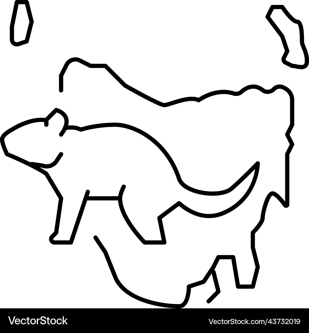 Tasmania animal line icon Royalty Free Vector Image