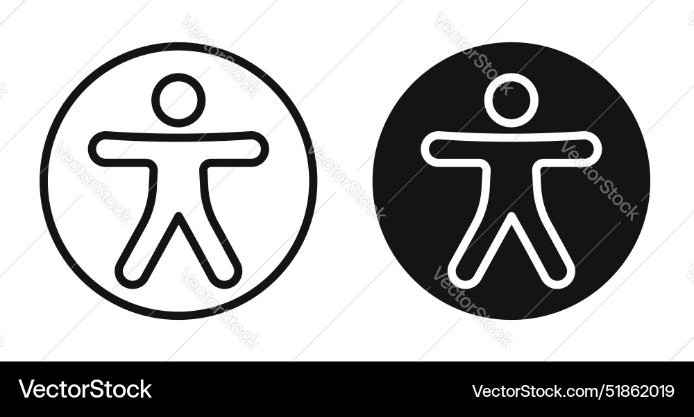 Universal access icon set in black and white Vector Image