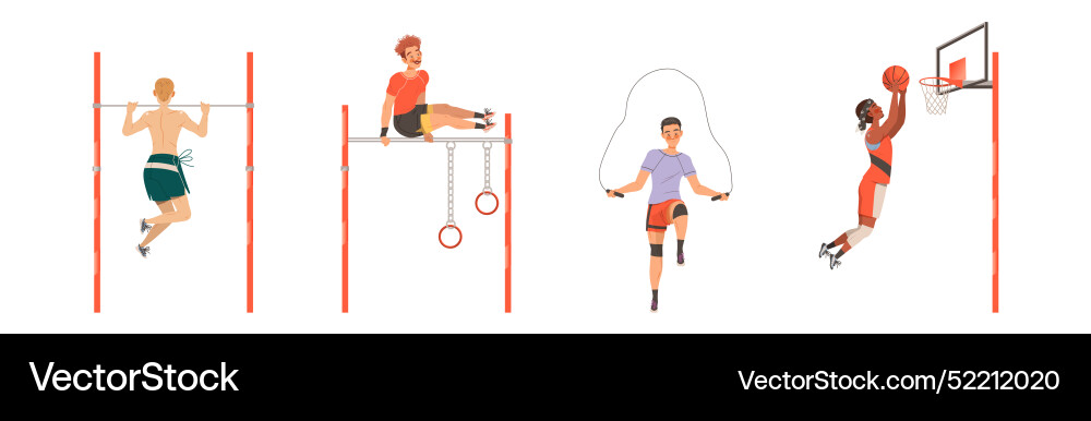 Man character do sport and physical activity Vector Image