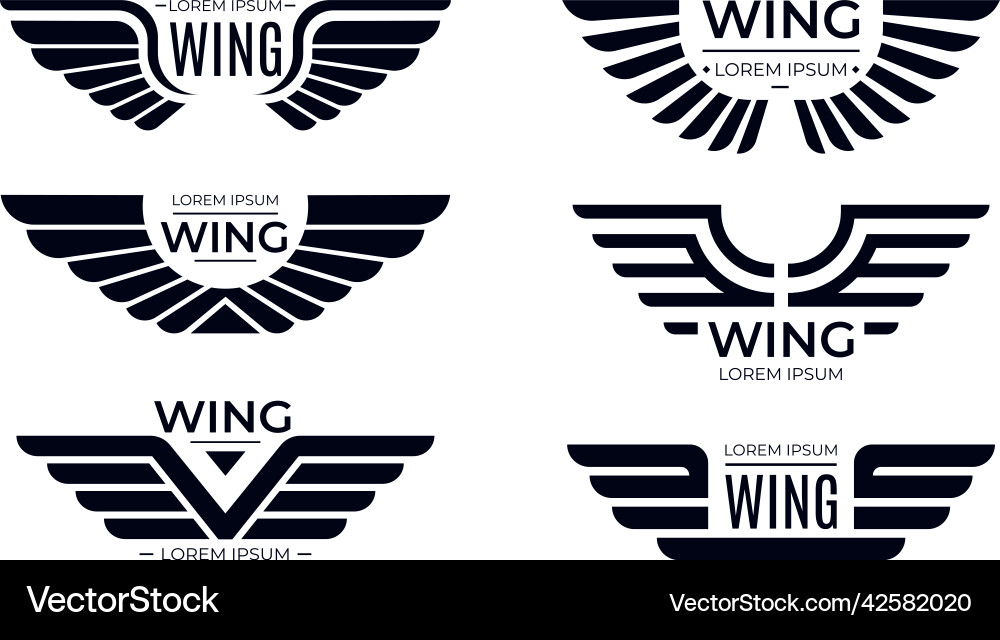 Military Wing Badges & Labels Royalty Free Vector Image