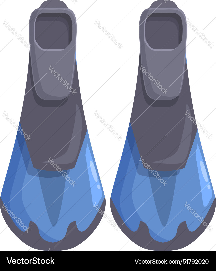 Pair of blue diving flippers for underwater Vector Image