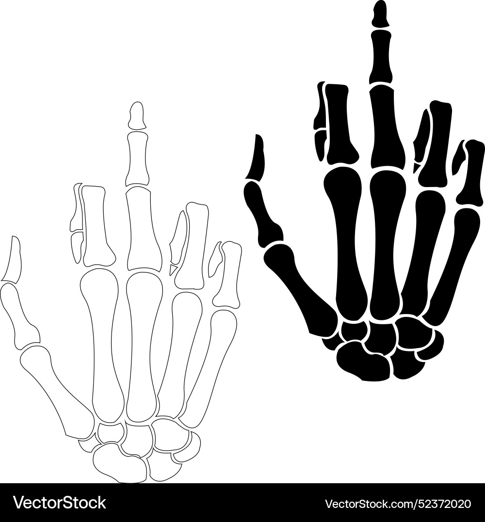 Skeleton middle finger hand Royalty Free Vector Image
