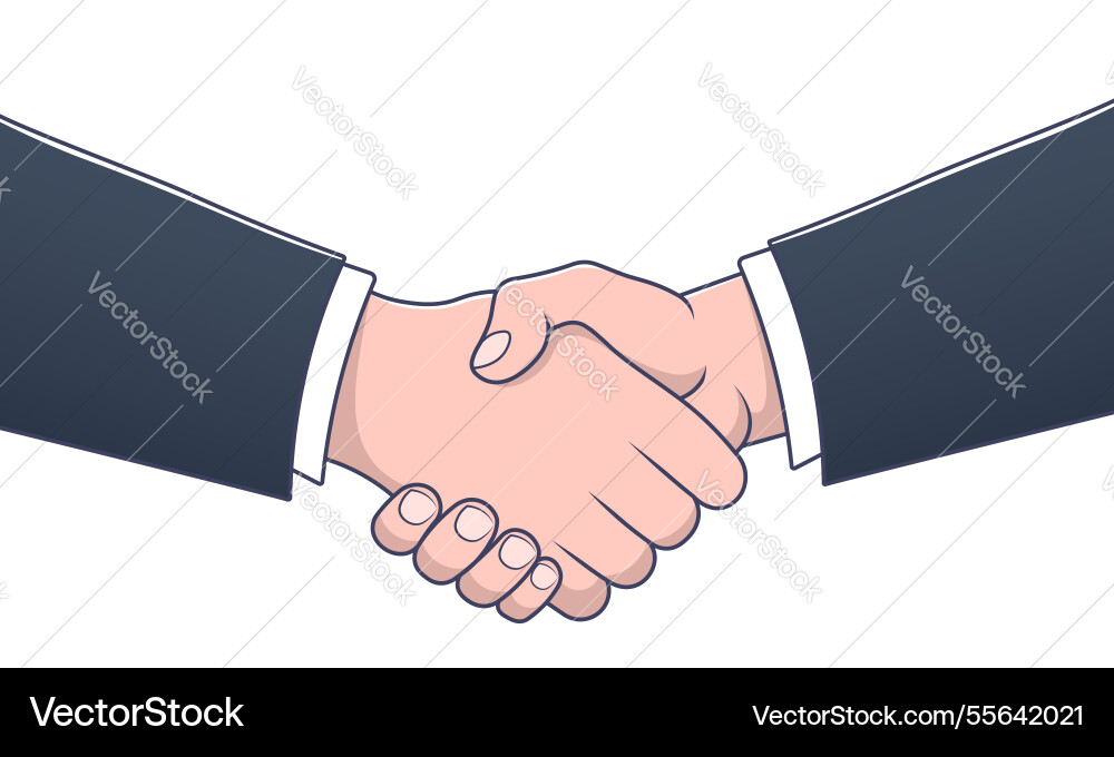 Cartoon male handshake white isolated background – Royalty-Free Vector ...