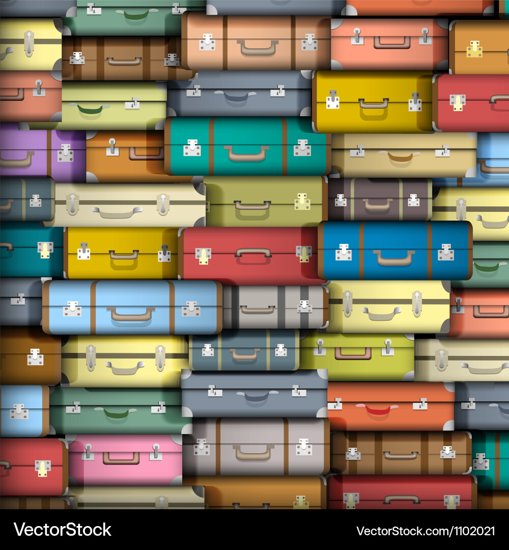 Colored suitcases Royalty Free Vector Image - VectorStock