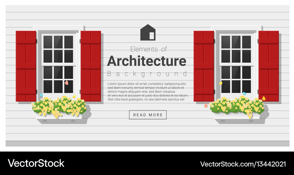 Elements of architecture window background 4 Vector Image